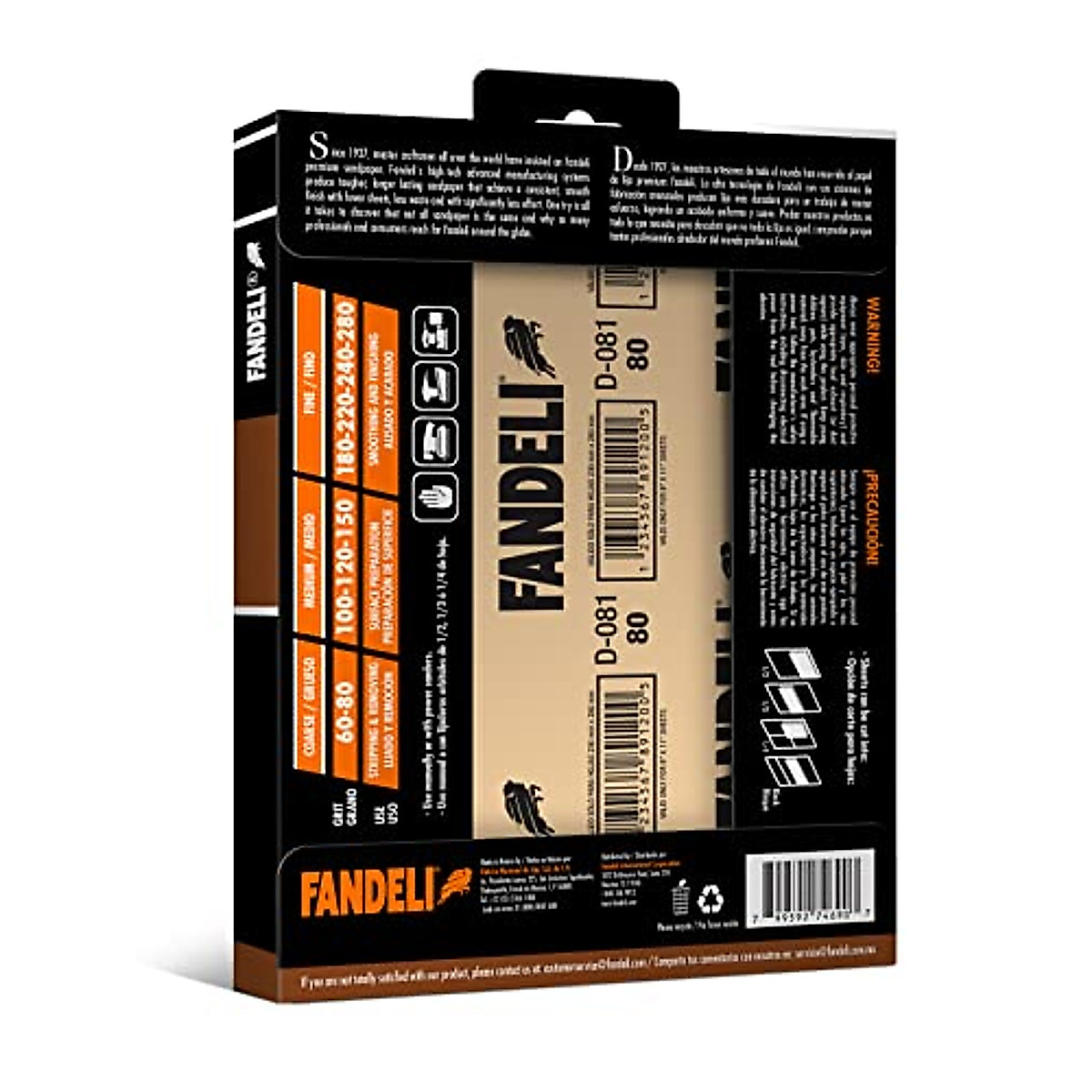 Fandeli | Multi-Purpose Sandpaper | 220 Grit | 25 Sheets of 9'' x 11'' | Metal and Wood Sandpaper | Wall Sandpaper | Hand Sanding | Orbital Sanders