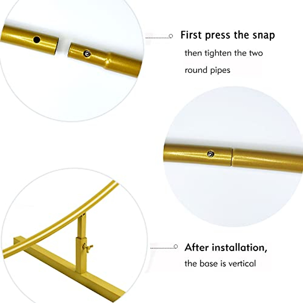 7ft Round Backdrop Stand,Iron Circle Wedding Arch,Flower Ring Arch Stand Circle for Valentine's Day,Wedding,Birthday,Christmas,Garden Decoration(7ft, Gold)