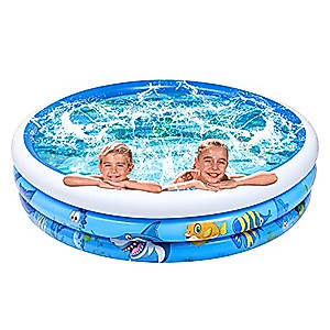 TOYANDONA Inflatable Kiddie Pool, Kids Outdoor Water Pool Inflatable Swimming Pool Summer Wading Pool for Kids Backyard Garden Indoor Ball Pit Pool (150x35cm)