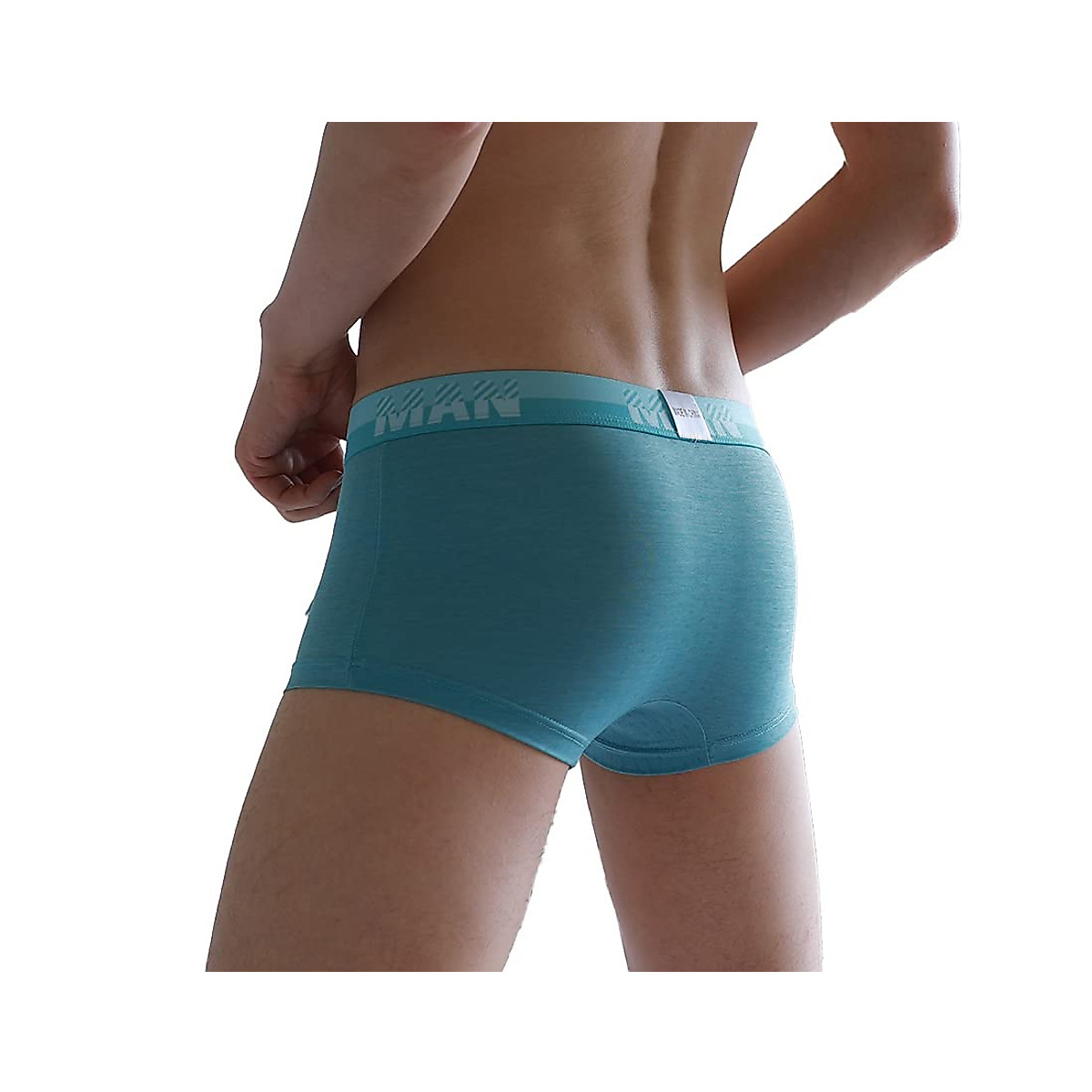 Little Bear Family Elephant Bulge Pouch Boxer Briefs for Mens Underwear Green