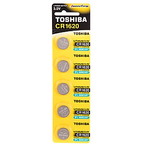 Toshiba CR1620 3V Lithium Coin Cell Battery Pack of 5