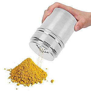 5Pcs Seasoning Bottle, Stainless Steel Spice Shaker with Rotating Cover, Spice Dispenser for Salt Powder Sugar Pepper Barbecue Tools