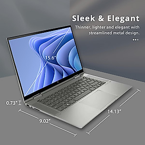 HP Envy x360 2-in-1 15.6" FHD Touchscreen Laptop, Intel Core i7-1355U, 32GB RAM, 1TB PCIe SSD, Intel Iris Xe Graphics, Backlit Keyboard, 5MP IR Camera, Wi-Fi 6, Win 11, Gray, 32GB Hotface USB Card