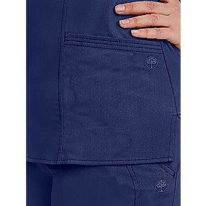 Healing Hands Scrubs for Women Mock Wrap Neck Top 2 Pocket Purple Label Women's Scrub Top 2172 Jordan Navy L