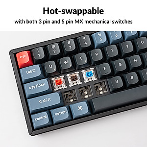 Keychron K6 Pro QMK/VIA Wireless Mechanical Keyboard, Custom Programmable Macro, Hot-Swappable Keychron K Pro Brown Switch, 65% Layout Aluminum Frame RGB Backlit Office Keyboard for Mac Windows Linux