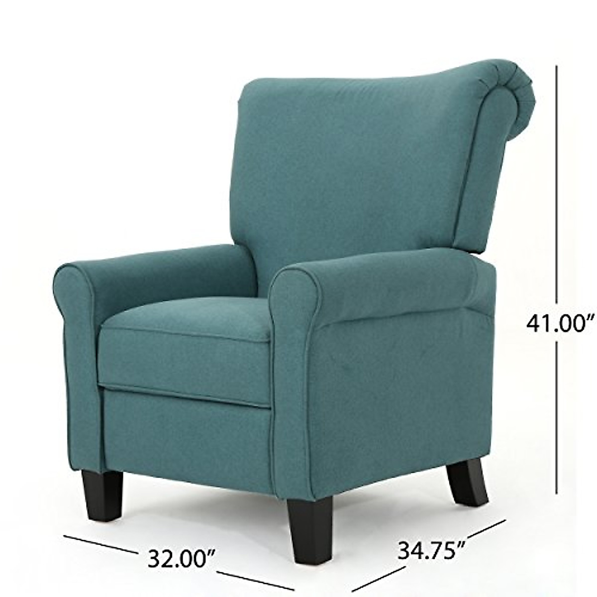 GDFStudio Thelma Traditional Fabric Recliner (Dark Teal)