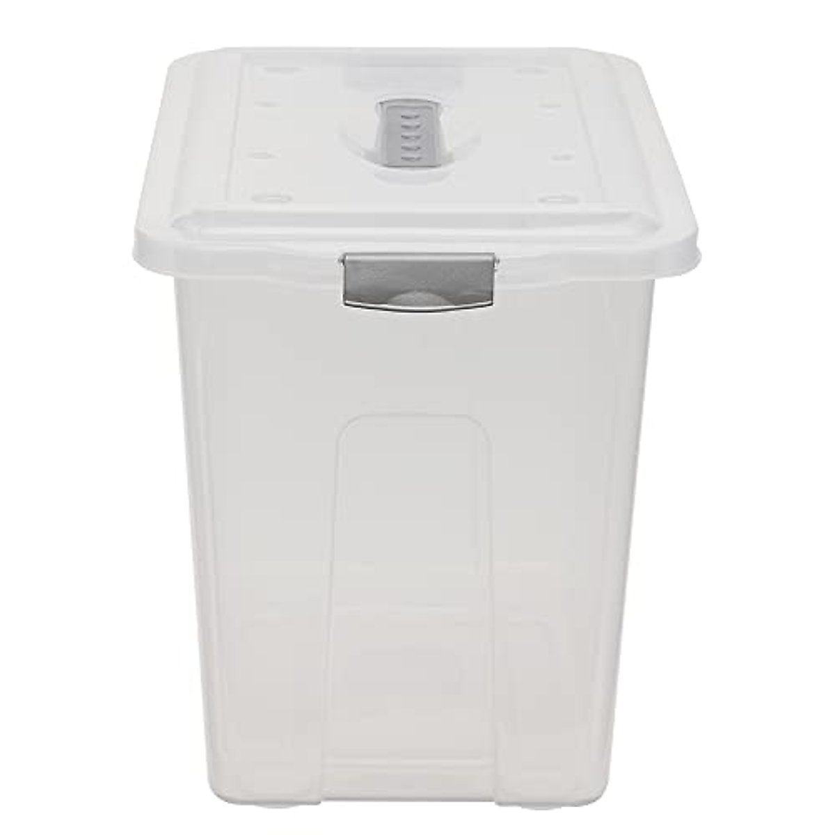 Home Basics Plastic Storage Box With Handle, Clear | Locking Tabs | Stackable Storage | Easily See Contents (23.5 Liter)
