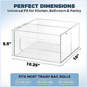 Storage Standard Trash Bag Kitchen Organizers and Storage Under Sink Dispenser - Large Garbage Bag Under Sink Organizer Bathroom - Acrylic Bathroom Storage Organizer Cabinet