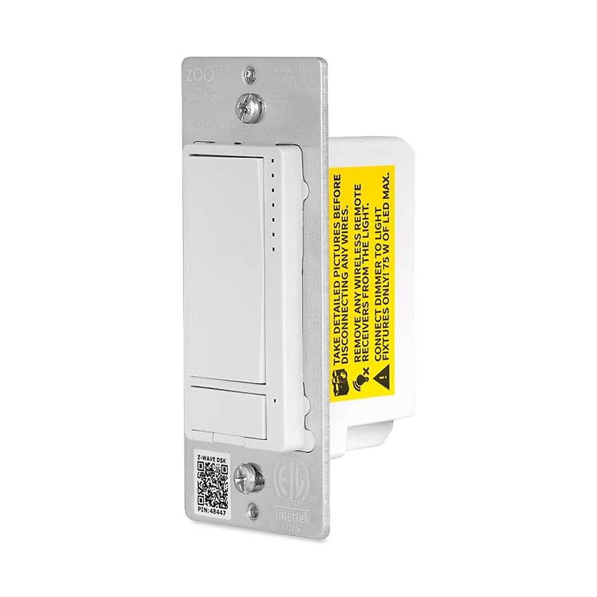 Zooz Z-Wave Plus S2 Double Switch (White) ZEN30 for Fan and Light Combo (NO Speed Control), Signal Repeater, Hub Required (Works with Hubitat, Wink, SmartThings, Vera)