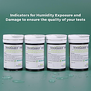 Vivaguard Ino Blood Glucose Test Strips for Diabetes - 100 Counts Accurate Diabetic Test Strips for Monitoring Blood Sugar - Compatible with Vivaguard Ino Glucometers Only, Green