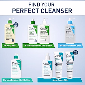 CeraVe Hydrating Foaming Oil Cleanser, Moisturizing Oil Cleanser for Face & Body, Squalane Oil + Hyaluronic Acid + Ceramides, For Dry to Very Dry Skin, Fragrance Free & Residue Free, 19 FL Oz