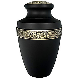 Trupoint Memorials Cremation Urns for Human Ashes - Decorative Urns, Urns for Human Ashes Female & Male, Urns for Ashes Adult Female, Funeral Urns - Black, Extra Large