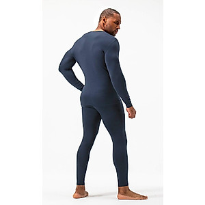 DEVOPS Men's Thermal Underwear Long Johns Set with Fleece Lined (X-Large, Navy)