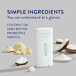 Native Deodorant Contains Naturally Derived Ingredients, 72 Hour Odor Control | Deodorant for Women and Men, Aluminum Free with Baking Soda, Coconut Oil and Shea Butter | Powder & Cotton