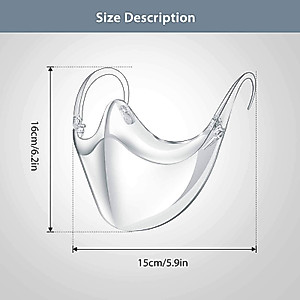 DIGIGRE 2PCS Transparent Face Shield, Lightweight Anti-Fog Protective Face Mask, Durable Breathable Visible Expression Face Mask, Plastic Reusable Washable Clear Face Shield for Men and Women