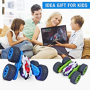 Acekid Remote Control Car for Kids, 2.4 GHz 4WD RC Stunt Car with LED Lights, Double Sided 360 Degree Flips RC Cars Toy for Boys Girls, Birthday Gift for Kids