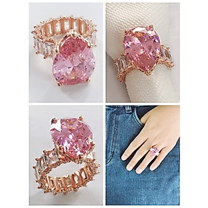 S925 Sterling Silver Ring Pear-Shaped CZ Cubic Zirconia or Gold-Plated Sterling Silver Princess Square Cut Ring, Gift Engagement Wedding Ring13mmX18mm