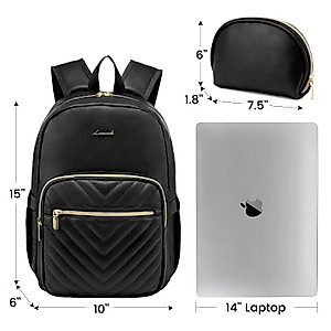 LOVEVOOK Backpack Purse for Women, Waterproof Mini Backpack, Lightweight Small Backpack for Women, 2pcs Sets, Black