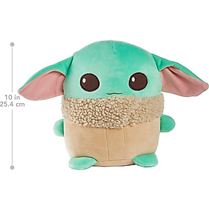 Mattel Star Wars The Mandalorian Cuutopia Plush Figure, 10-inch Grogu Soft Rounded Pillow Doll, Collectible Toy Inspired by the Character