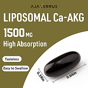 Liposomal Calcium AKG Supplement 1500 MG (Alpha-Ketoglutaric Acid), High Absorption, More Effective Than AAKG, Ca AKG for Longevity, Age Defense, Cellular Energy, Metabolic Function, 120 Softgels