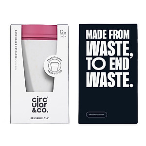 Circular & Co Reusable NOW Coffee Cup - 12oz - Insulated Travel Mug - Made from Recycled Single Use Coffee Cups - Portable Coffee Tumbler - 100% Recyclable - BPA Free - Dishwasher Safe