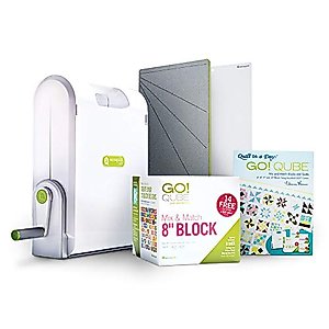 AccuQuilt Ready. Set. GO!® Ultimate Beginner Fabric Cutting System with Fabric Cutter, Mix and Match Die Block, and Cutting Mats for Quilting Projects, Original Handle
