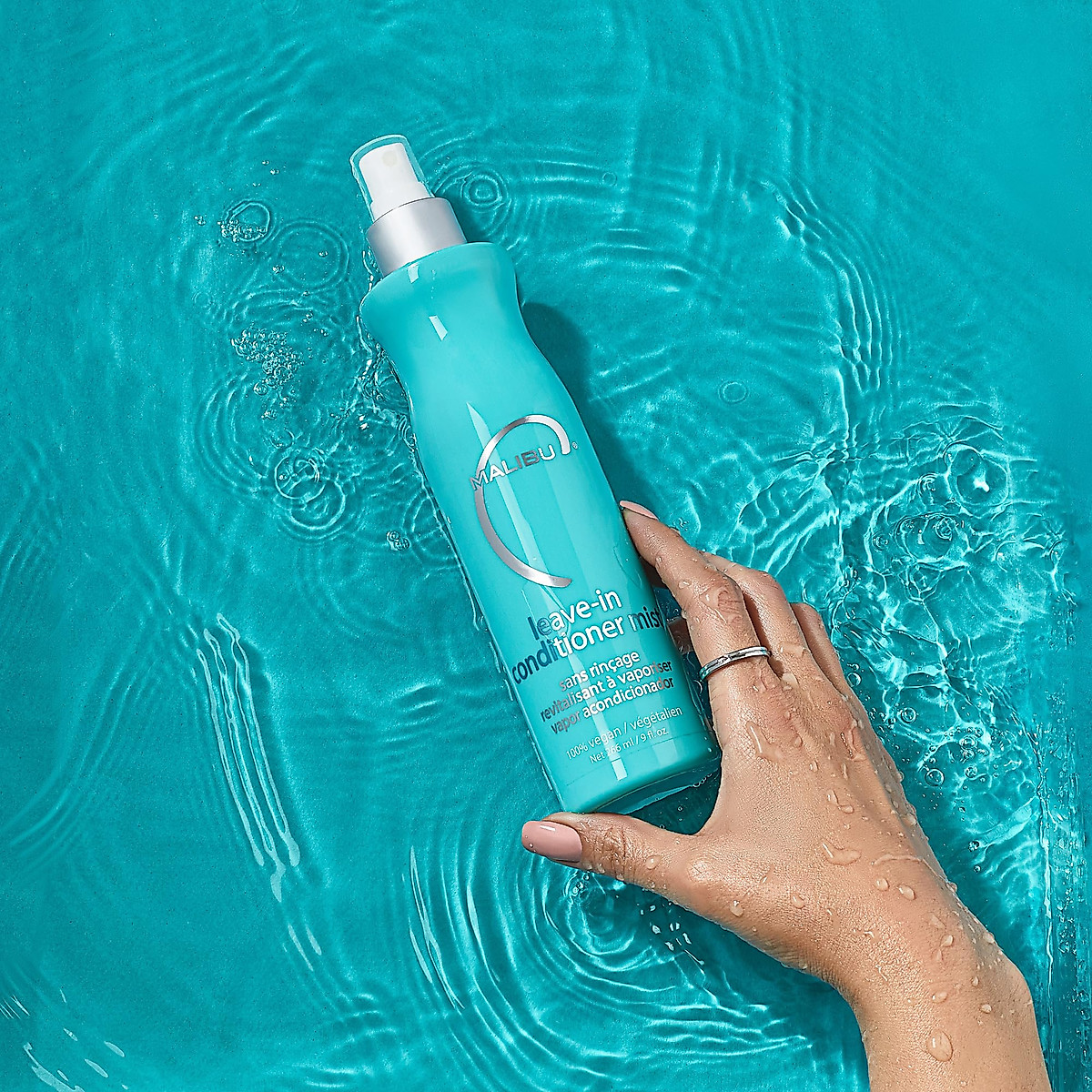 Malibu C Leave In Conditioner Mist - Moisturizing Heat Protectant & Hair Detangler Spray - Leave In Conditioner Spray that Helps to Prevent Color Fading with UV Protection (9oz)