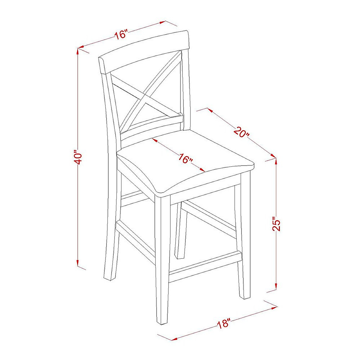 East West Furniture PUBS3-BRN-C Dining Set, Linen Fabric Seat