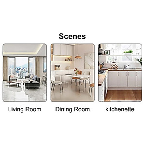 40'' Round Glass Dining Table with 0.3'' White Imitation Marble Tempered Glass Desktop, Modern Dining Table with 4 Metal Legs for Dining Room Kitchen Living Room.