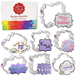 Plaques and Frames Cookie Cutters 7-Pc. Cookie Cutter Set Made in the USA by Ann Clark