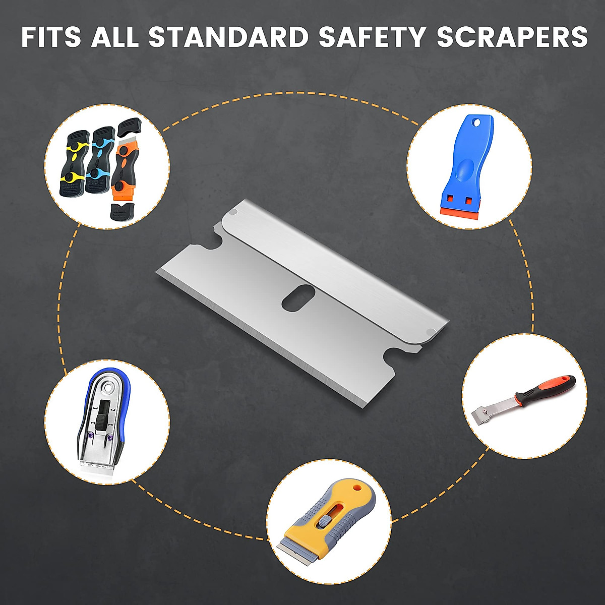 MulWark Razor Blades | Straight Single Edge Razor | Box Cutter & Glass Scraper Replacement Blades