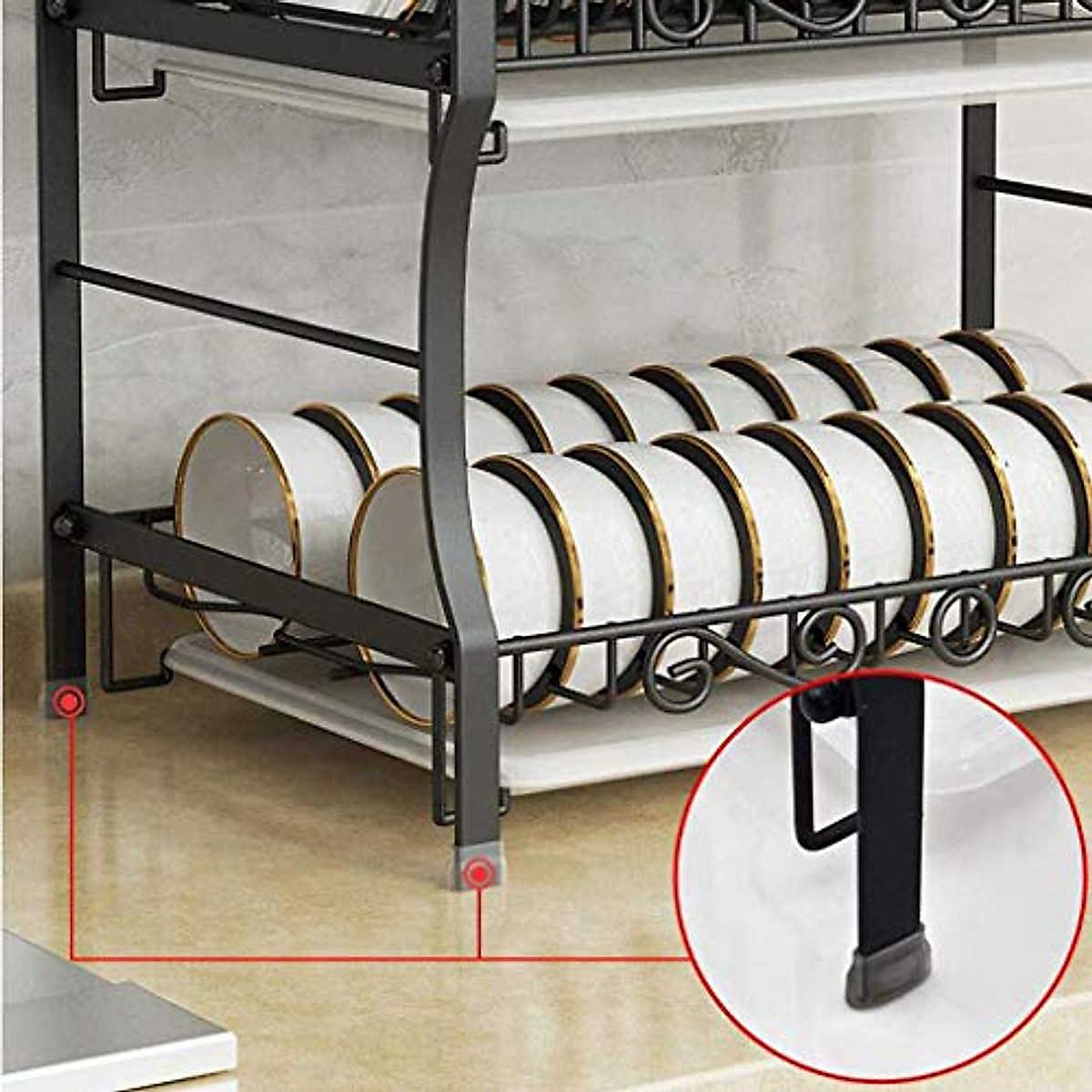 SDGH Dish Rack - Tier Dish Drying Rack Stainless Steel Counter Dish Drainer Rack with Drainboard