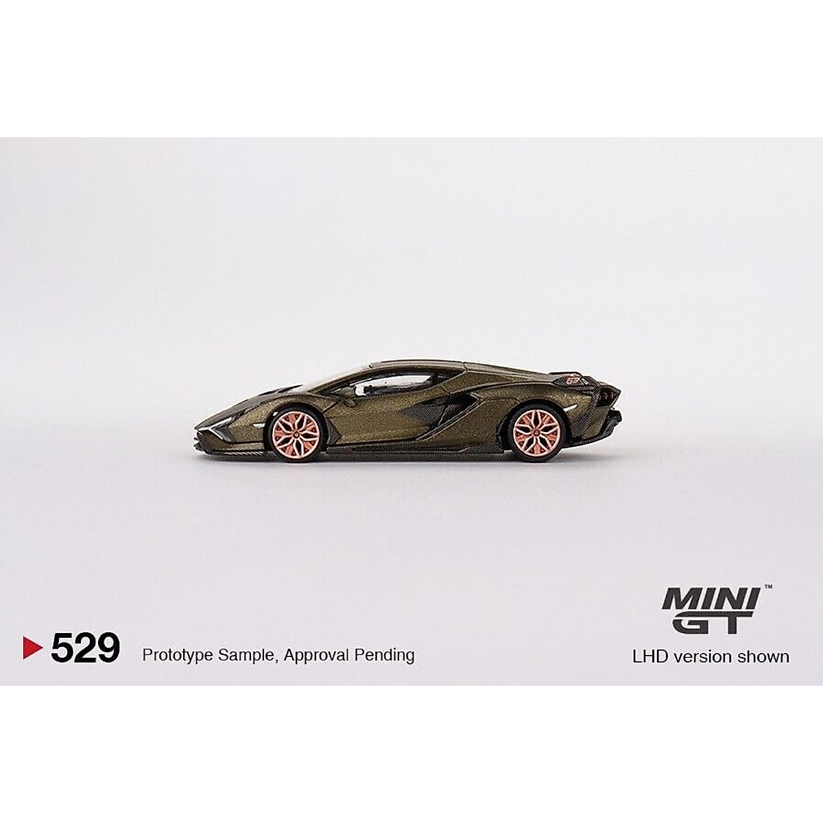 True Scale Miniatures Model Car Compatible with Lamborghini Sián FKP 37 Presentation Matte Green Limited Edition 1/64 Diecast Model Car MGT00529