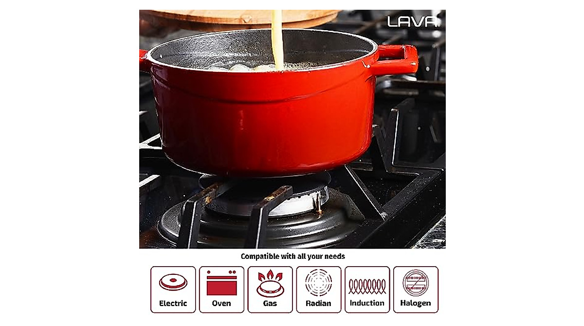 LAVA 7 Qt Cast Iron Dutch Oven - Stylish & Durable Cookware