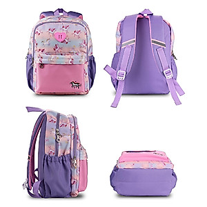 Sarhlio Kids Backpack 14” for Boys and Girls The Right Size Light Weight 600 Denier Polyester Water Resistant with Unicorn for Preschool Kindergarten Early Elementary School Pink(KP14A1)