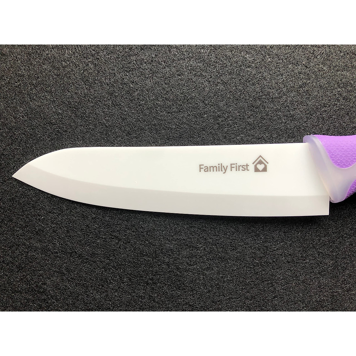 Ceramic Knife Set One 6" Chef Knife & One 4" All Purpose Knife With Large Ergo-Handle (Purple & White)