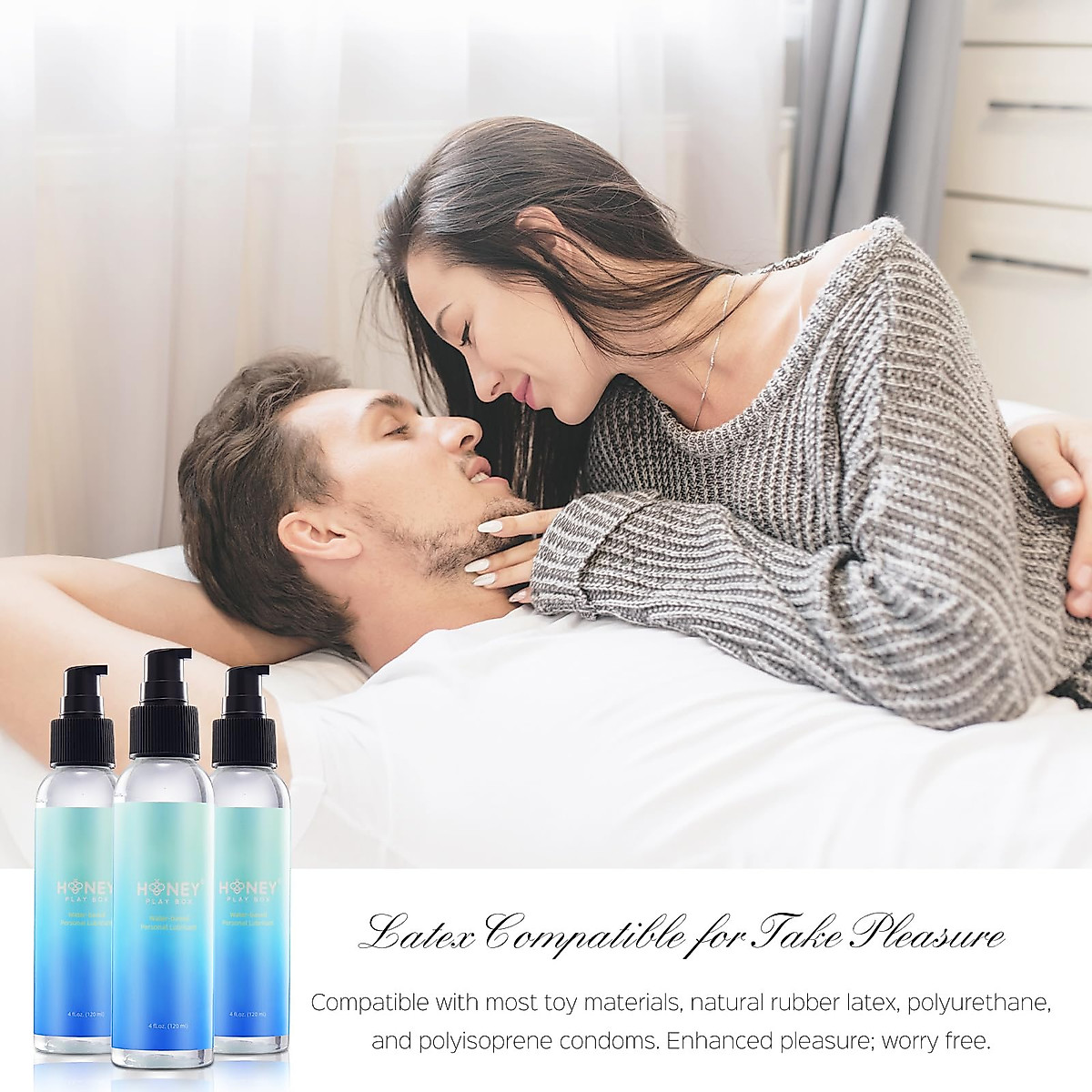 Water Based Personal Lubricant Parabens Free - Clean and Non-Staining, Silky Smooth, Latex Compatible Sex Lube for Men, Women and Couples Safe Pleasure (4 Fl Oz)