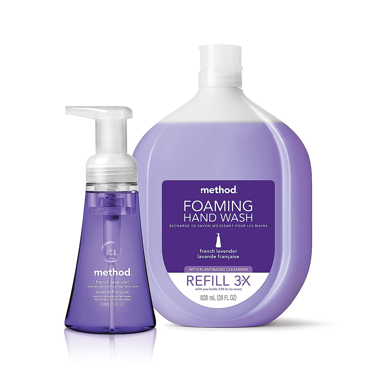 Method Foaming Hand Soap Refill, Free + Clear Recyclable Bottle, 28 oz, 4 pack