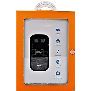 LG B470 AT&T Prepaid Basic 3g Flip Phone, Black - Carrier Locked to AT&T