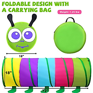 Kids Play Tunnel for Toddlers 1-3, Toys for 1 2 3 4 Year Old Girl Boy Birthday Gift, 6 Foot Pop Up Baby Crawling Tunnel Toys, Indoor Outdoor Toddler Toys for Infant Children or Dog