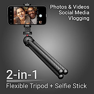 Xenvo SquidGrip Flexible Cell Phone Tripod and Portable Action Camera Holder - Compatible with iPhone, GoPro, Android, Samsung, Google Pixel and All Mobile Phones