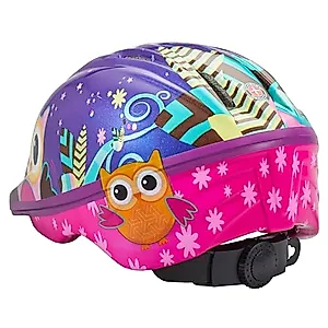 Schwinn Classic Toddler Bike Helmet for Boys Girls Age 3-5 Years Old, Suggested Fit 48-52 cm, Dial Fit, Full Range Padding, Extended Lower Shell, Integrated Visor, Crazy Owl