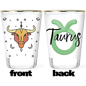 Zodiac Shot Glasses - Libra Shot Glass - Pisces Shot Glass - Sagittarius Shot Glass - Scorpio Shot Glass -Taurus Shot Glass - Virgo Shot Glass