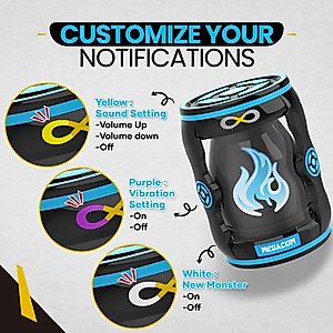 megacom DuoMon Egg for 2 Accounts Compatible for Pokemon Go Plus - One Touch Reconnection, Auto Catch, Spin, Speedy Upgrade to Earn Candy, XP & Stardust, Keep Connecting in The Background (Black)