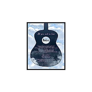 Poster Master Vintage Music Poster - Retro Song Print - 8x10 UNFRAMED Wall Art - Gift for Musician, Friend - The Beatles, All You Need is Love, Lyrics, Guitar - Wall Decor for Living Room, Office