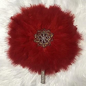 African Feather Fan African Custom Wedding Feather Hand Fan for Wedding Bride Hand Held Photo Props Art Craft Wedding Party Decoration Party Favors-Feather Fan for Bride