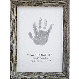 The Grandparent Gift Godfather Godchild Handprint Frame, Grey