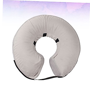 Inflatable Dog Ring Neck Cover Surgery Cats After for Puppy Blue Pet Collar Adjustable Size Soft Recovery Head Dogs Cone S (Color : Grey, Size : S)