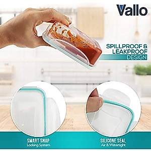 Vallo Plastic Food Containers with Lids for Food Storage - Safe for Dishwasher, Microwave, and Freezer - BPA Free, Perfect for Meal Prep & Freezer [24 pc set]
