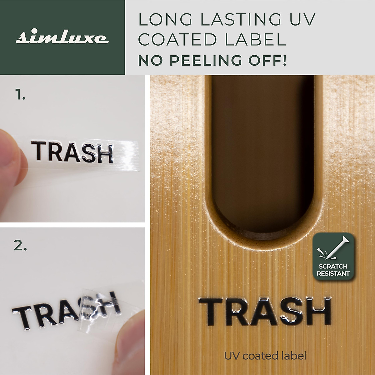 Simluxe Extra Large Trash Bag Dispenser – Trash Bag Holder Dispenser for Garbage Bag Roll, Under Sink Waste Bin Bags Organizer, Wall Mounted Storage for Small Spaces, Bamboo Decorative Container